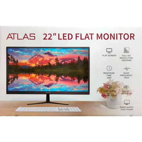 Atlas ATS22T Flat 22-Inch 60Hz LED Monitor Price 2026 in Bangladesh ...